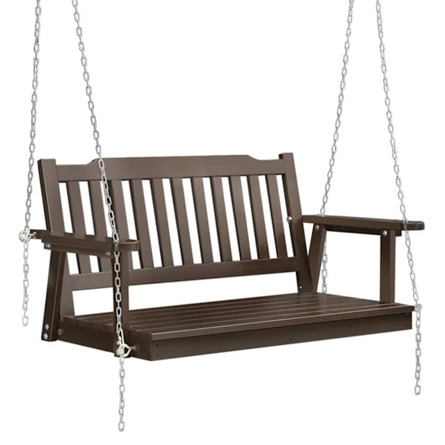 Porch Swing Chair with Chain Garden Bench Outdoor Furniture - Wooden ...