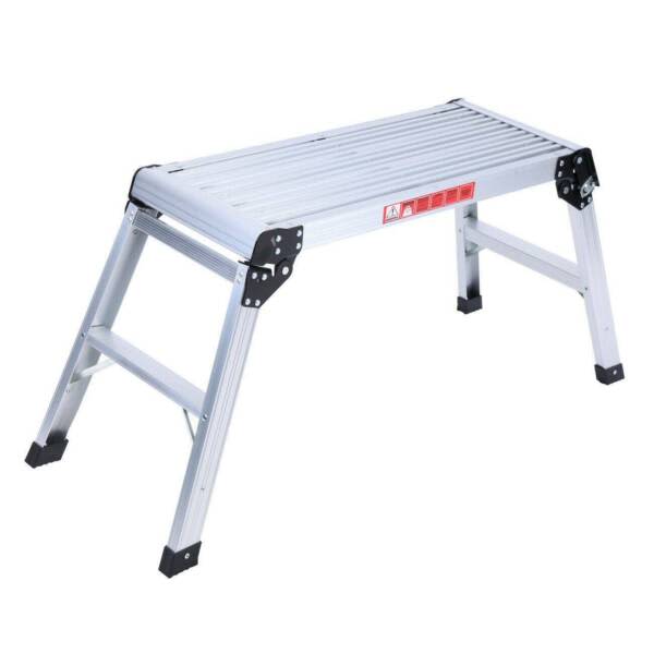 Work Platform Folding 2-Step Step Stool Aluminum Anti-slip Work Bench ...