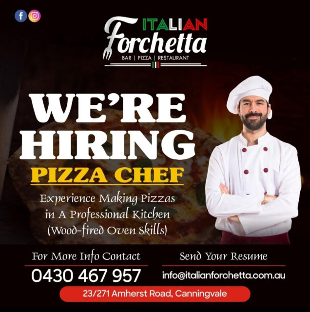 Wood fire pizza Chef/Italian cuisine chef de partie | Chef & Cook ...