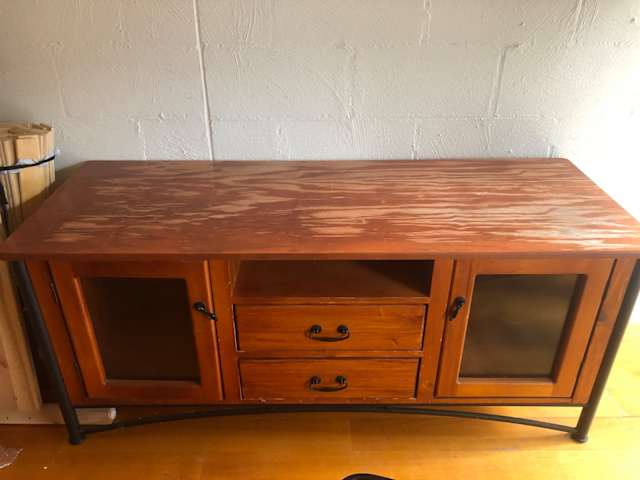 Free Wooden TV Unit / Storage Cabinet - Glass Doors & Drawers ...