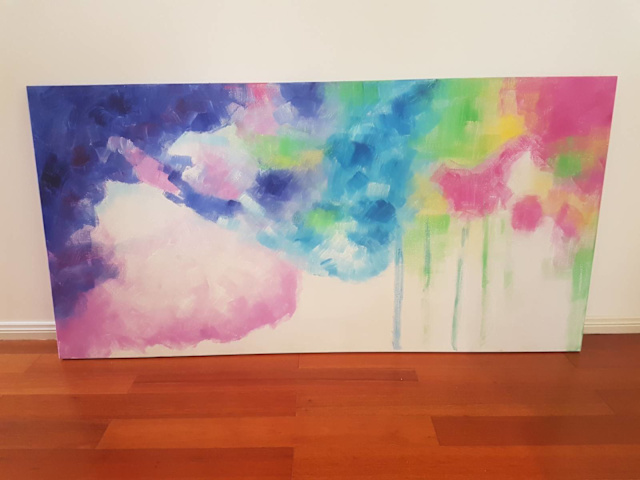 Large colourful canvas artwork - 1800mm x 900mm | Art | Gumtree ...