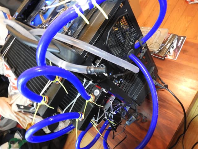 LAPTOP swap BAREBONE LC CUSTOM x5 COPPER RADS CASE RESERVOIRx2 NOmbCpu ...