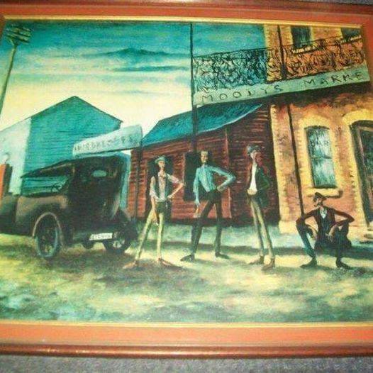 Russell Drysdale-Moodys Pub(1941)Oil On Panel print.27 x 23 inches ...