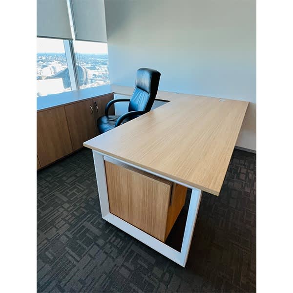 Our price $350 RRP $1200 Office Corner Desk with Privacy Screen - Desks ...