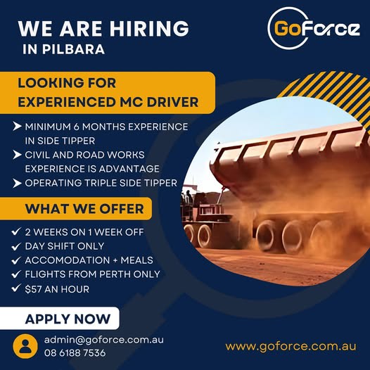 Experienced MC Side Tipper Driver(PERTH)(GoForce) | Mining - Operations ...