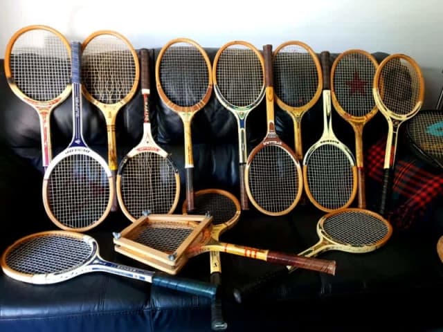 ANTIQUE VINTAGE WOODEN TENNIS RACQUET COLLECTION RARE MUSEUM PIECES ...
