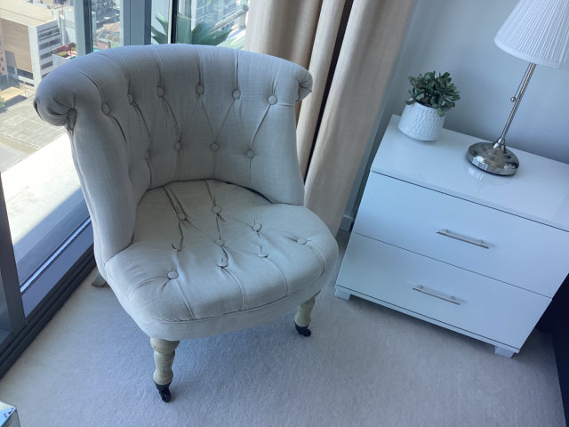 Bedroom chair beige linen - Armchairs in East Perth WA | Gumtree Australia