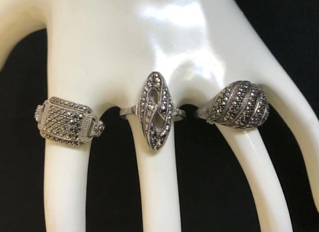 Vintage Sterling Silver Marcasite rings | Women's Jewellery | Gumtree ...