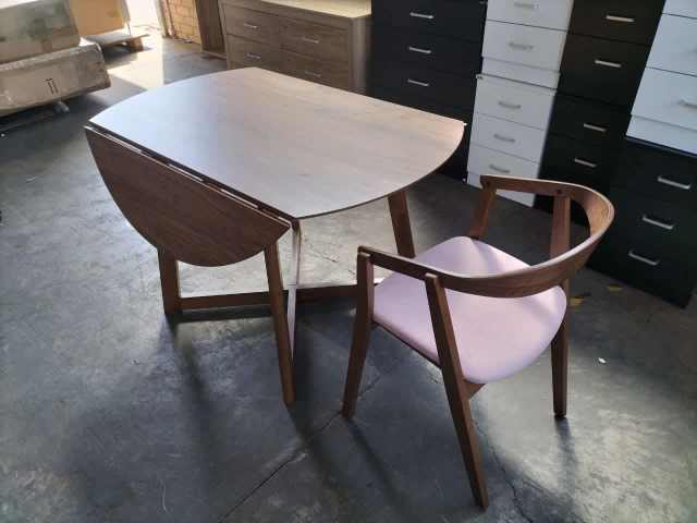 SPACE-SAVING MAYA DROP LEAF DINING TABLE WALNUT - MDF/WOOD - Dining ...