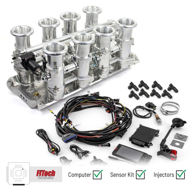 Ford SB 289 302W Downdraft + FiTech EFI Fuel Injection System Polished ...