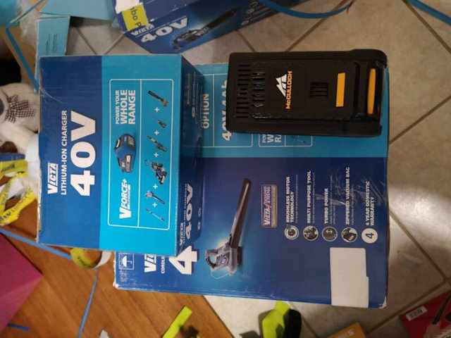 VICTA 40V Cordless Brushless Leaf Blower Vac Vacuum 2AH charger kit ...