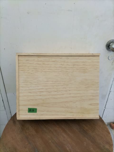Timber storage box with sliding lid. Size in pics | Decorative ...