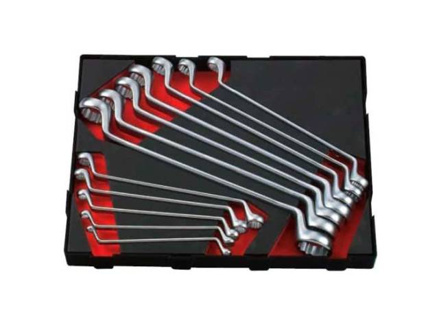 Force K51218 75 Degree Deep Offset Double Ring Spanner Wrench 12pc ...