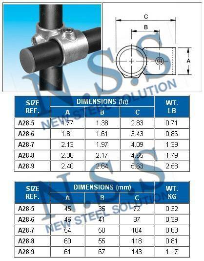 25NB PIPE FITTING CROSS OVER GALVANISED STEEL CLAMP / PIPE CONNECTOR ...