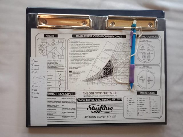 IFR or VFR Kneeboard, dual clip includes attached pencil ...