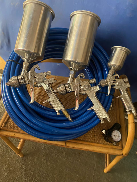 HVLP Spray Guns X3 + Air hose 30m - Other Tools & DIY in Old Noarlunga ...