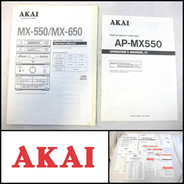 AKAI MX-550 / MX-650 &AP-MX550 Operating Instructions Manual - Other Books in Melville WA ...