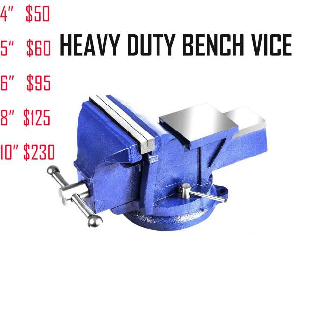 Heavy Duty Bench Vices Cast Iron w Anvil Grip Clamp With Swivel Base ...