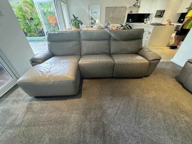 Nick Scali leather lounges with chase and electric recliners - Sofas in ...