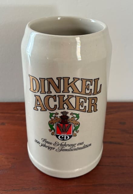 BEER STEIN 1Lt Dinkel Acker Glazed German Stoneware Beer Mug | Other ...