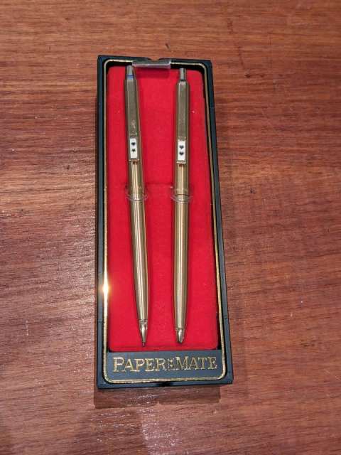 Vintage Paper Mate Gold Ballpoint Pen & .9 mm Pencil Set | Collectables ...