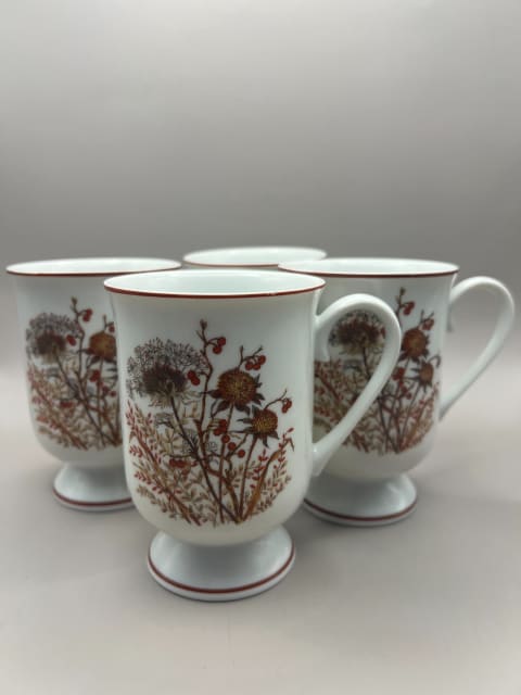 Retro Japanese Fancy Florals Bramble Footed Mug x 4 | Other Kitchen ...