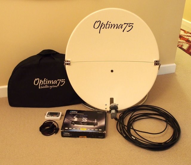 Optima 75 Satellite Dish Antenna & Satking Satellite Receiver | Caravan ...