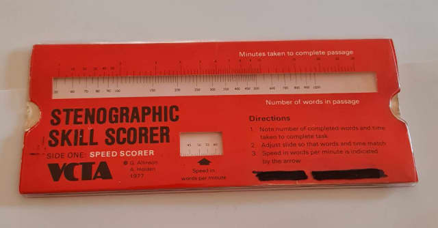 Typing speed test and accuracy scorer VCTA 1977 rare vintage ...