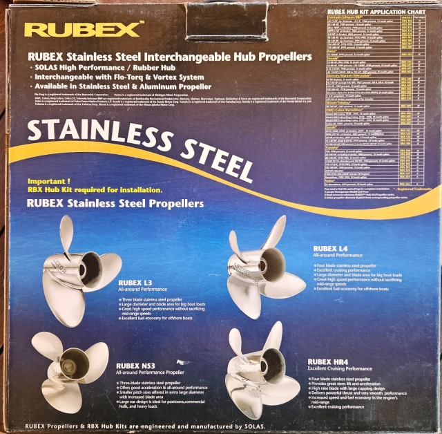 PROPELLERS OUTBOARD 14 X 17 PITCH 4 BLADE STAINLESS STEEL SOLAS RUBEX | Boat Accessories & Parts ...