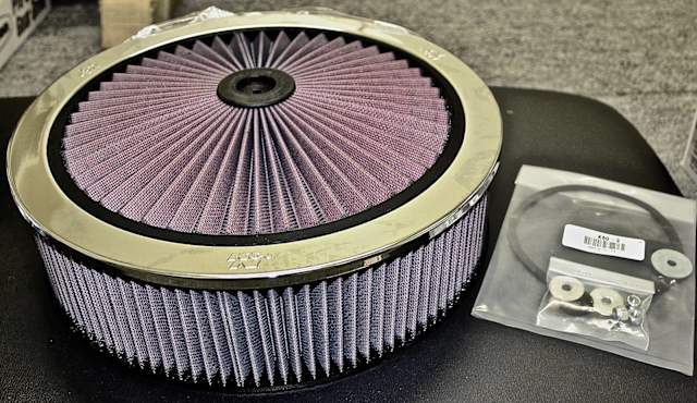 K N 14 Inch Racing Air Filter 60-1440, with a 60-1401 High Flow Top ...