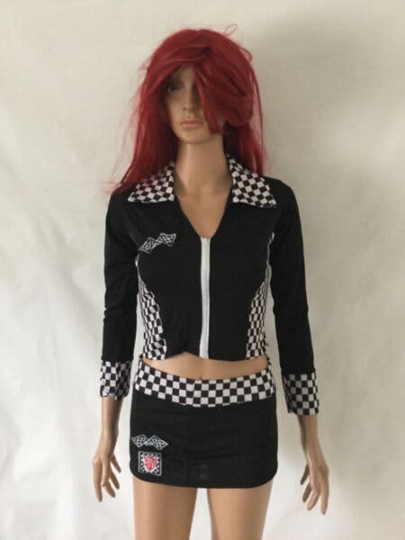 Halloween Race Car Driver Dress Uniform Costume Colour Black Lingerie