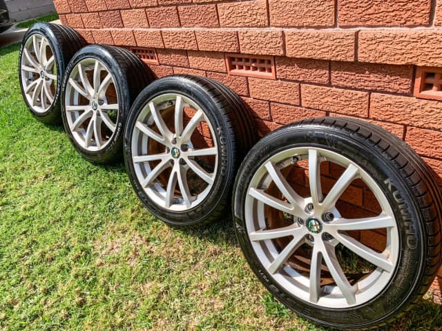 Complete Set of 4x Genuine Alfa Romeo 147 156 Ti Wheels & Tyres ...