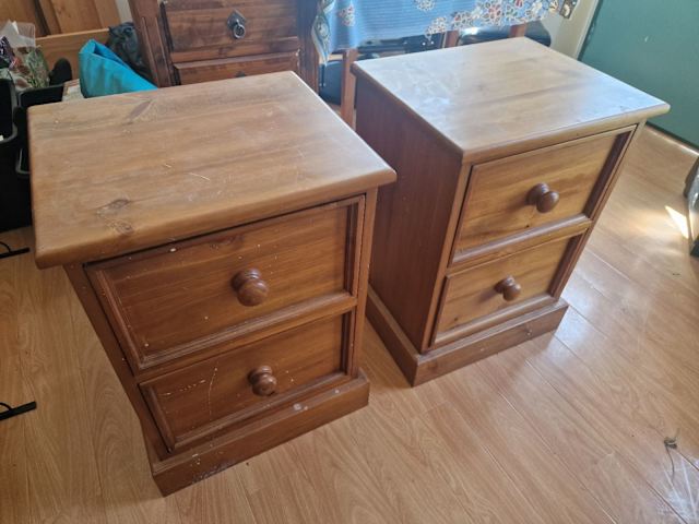 FREE STUFF! - bedside tables, coffee table corner cupboard QS bed ...