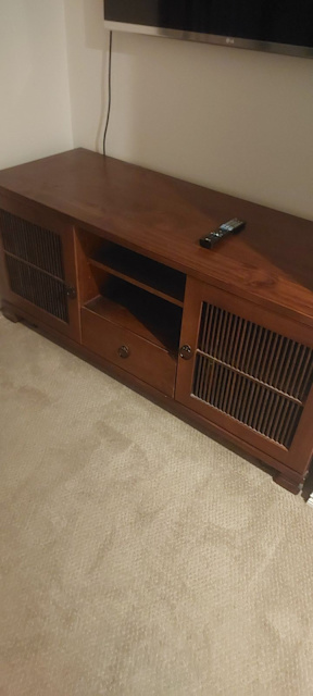 TV entertainment unit Solid wood antique style In good condition Buyer ...