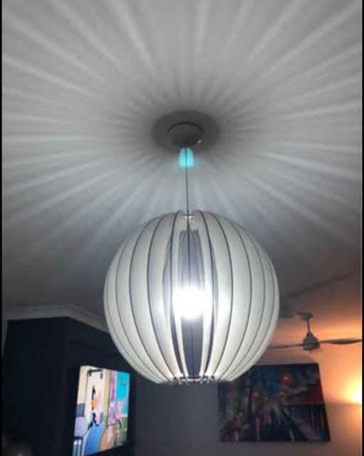 Eglo Cossano Large Round White Timber Pendant Light - Ceiling Lights in ...