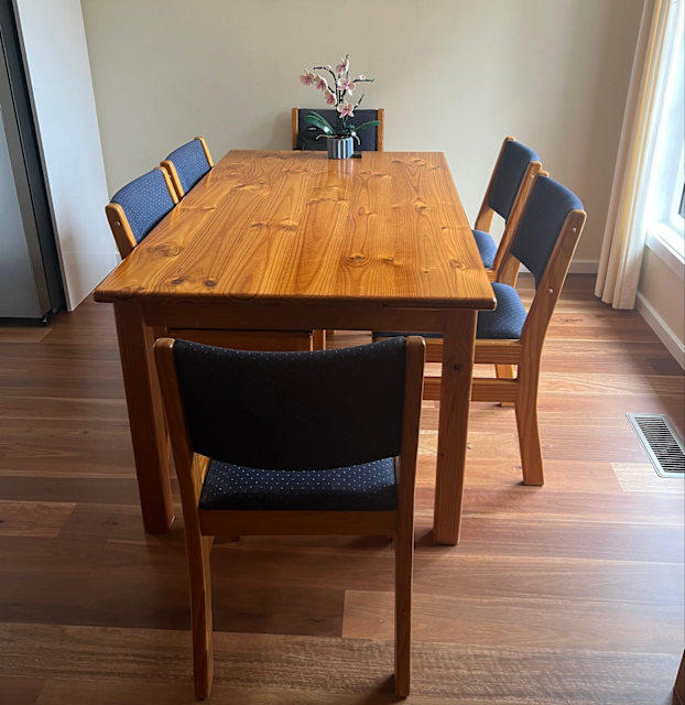 Solid pine table and chairs - Dining Tables in Curtin ACT | Gumtree Australia