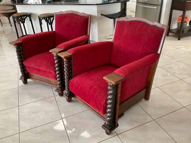 Rich Ruby Red Antique Lounge Chairs X 2 - Antiques in Helensvale QLD ...