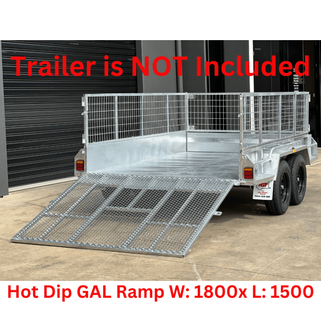 Trailer Ramp Hot Dip Galvanised Ramp For Trailer Mesh 500kg Rated ...