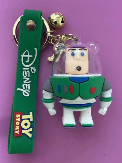 3D Rubber Keychain With Disney Buzz Lightyear Figure Keychain Key Ring ...