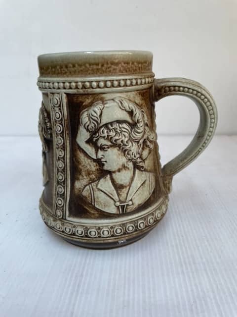 Vintage GERZ West German Embossed Pottery BEER MUG Three Musketeers ...