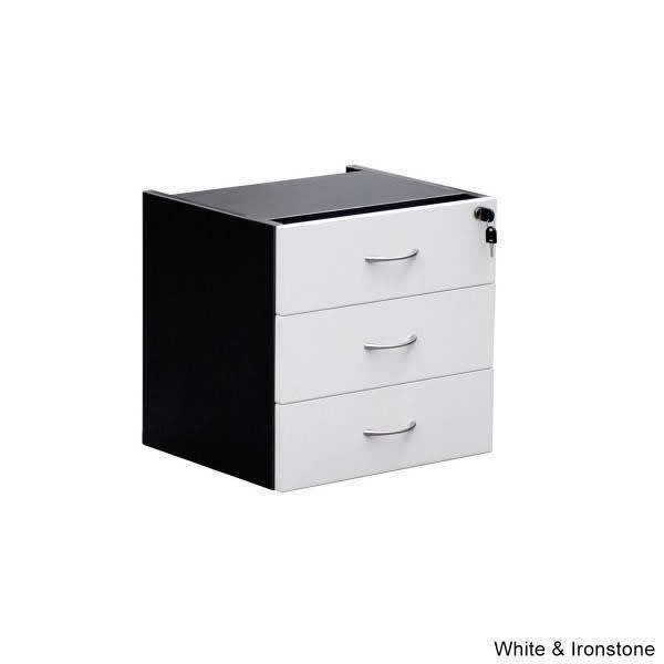 3 Drawers Storage Unit Fixed Under Desk Hanging Drawer Lockable ...