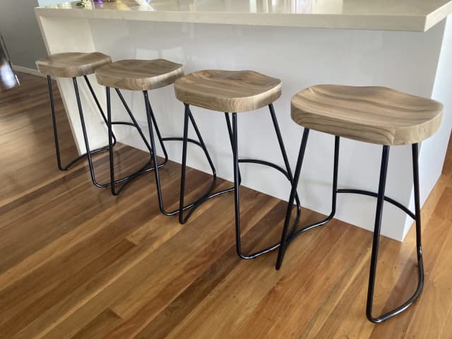 Set of four timber saddle bar stools | Stools & Bar stools | Gumtree Australia Caloundra Area ...