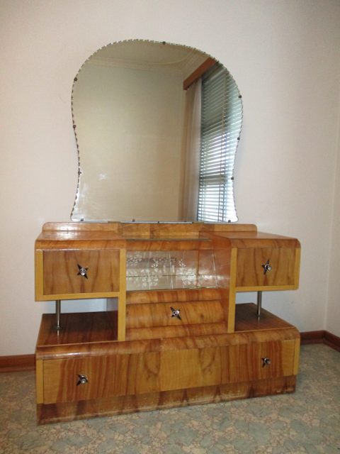 Antique Timber Dressing Table & Matching Wardrobe Free Standing ...