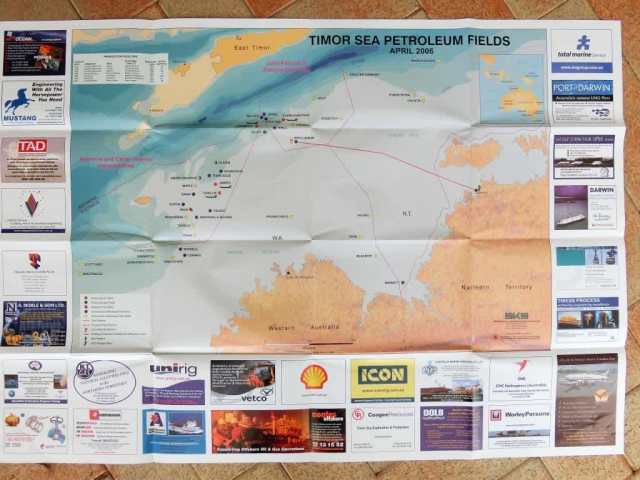 Wall Chart Man Cave Garage Display Map of Australia Timor Sea Oil & Ga ...