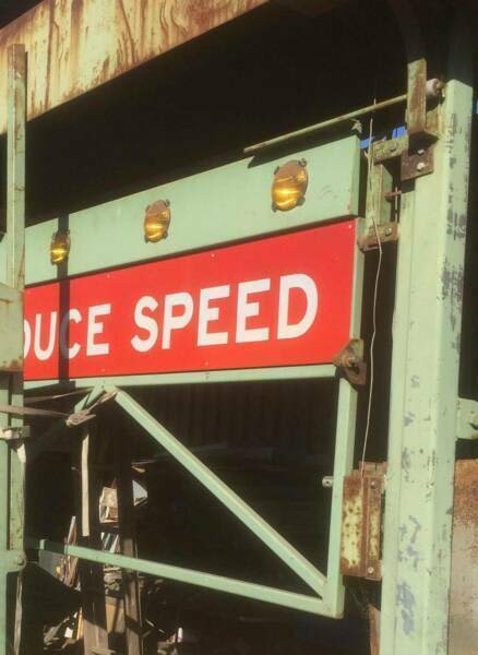 Old Style Fixed Flashing Light Safety Sign Ex DMR Road Construction ...