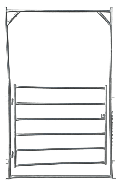 ADJUSTABLE CATTLE YARD GATE 42MM OD - 32NB ROUND PIPE RAIL ...