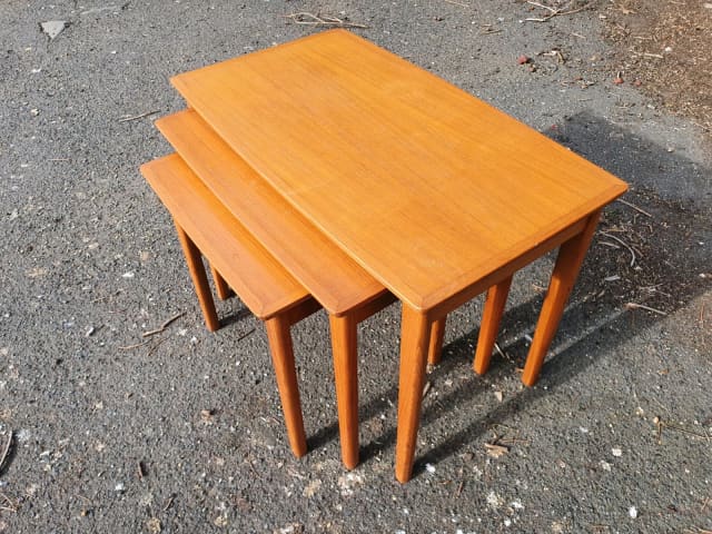 1960s vintage wooden nesting / nested tables set of 3 | Buffets & Side ...