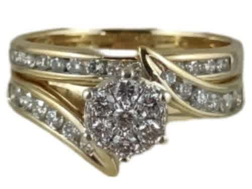 9ct Yellow Gold Ladies Diamond Ring Size O 001500675312 - Women's ...