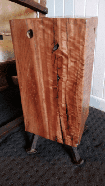 Tree trunk living edge side table - dark wood - Red Gum | Buffets ...