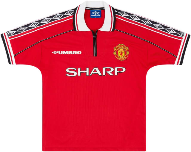 Man Utd 1998/99 Home SHARP Football Shirt Vintage Retro Soccer - Tops ...